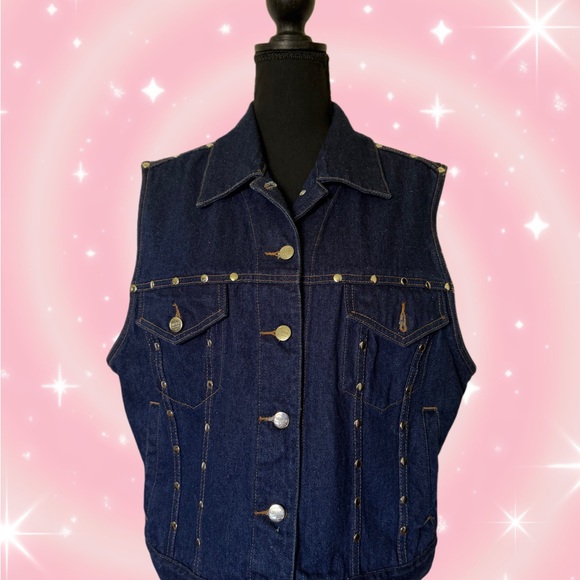 Star Blue | Jackets & Coats | Vintage Star Blue Studded Denim Vest X ...